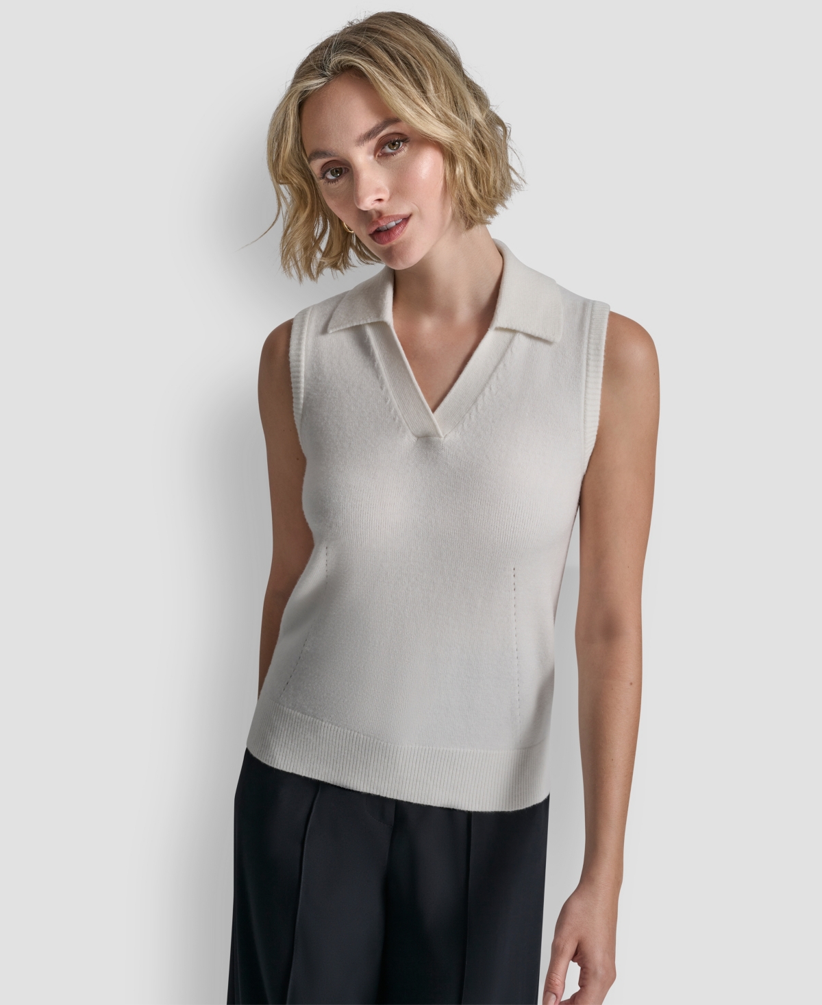 Click here for Dkny Womens V-Neck Sweater - Ivory prices