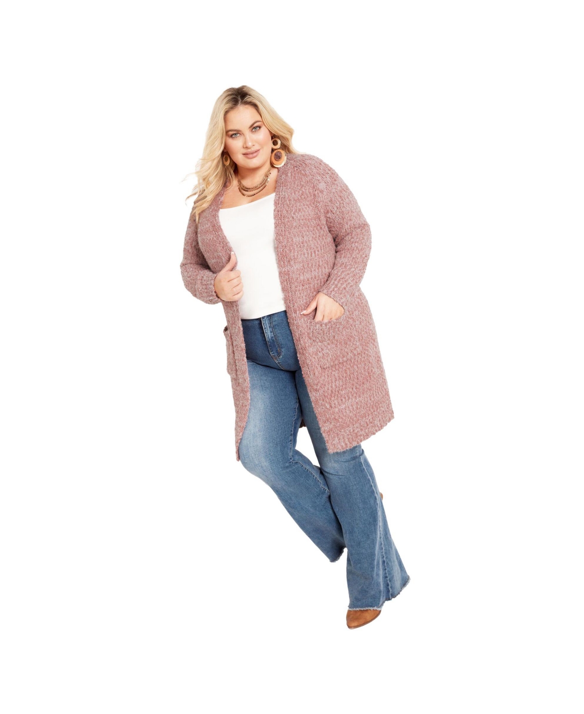 Click here for Avenue Womens Amelia Cardigan - Ivory blush prices