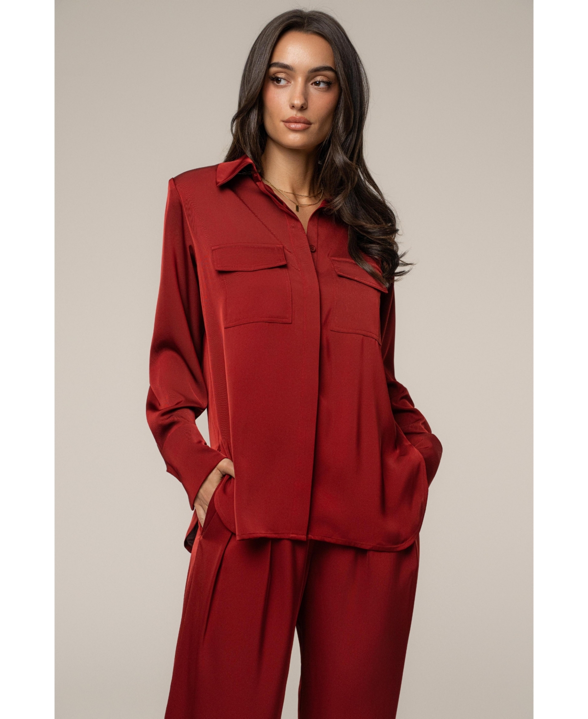 Click here for Jluxlabel Womens regular size Misty Button Up. - R... prices