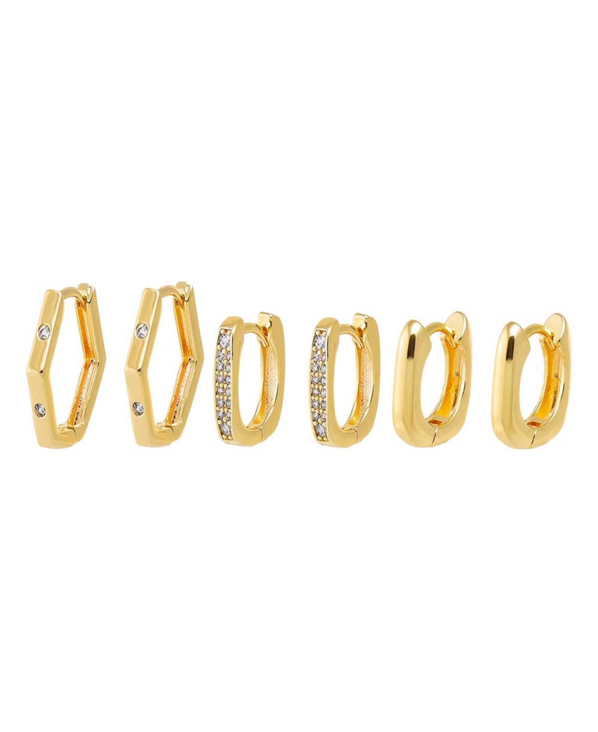 Click here for by Adina Eden Solid  Pave Square Octagon Gold Plat... prices