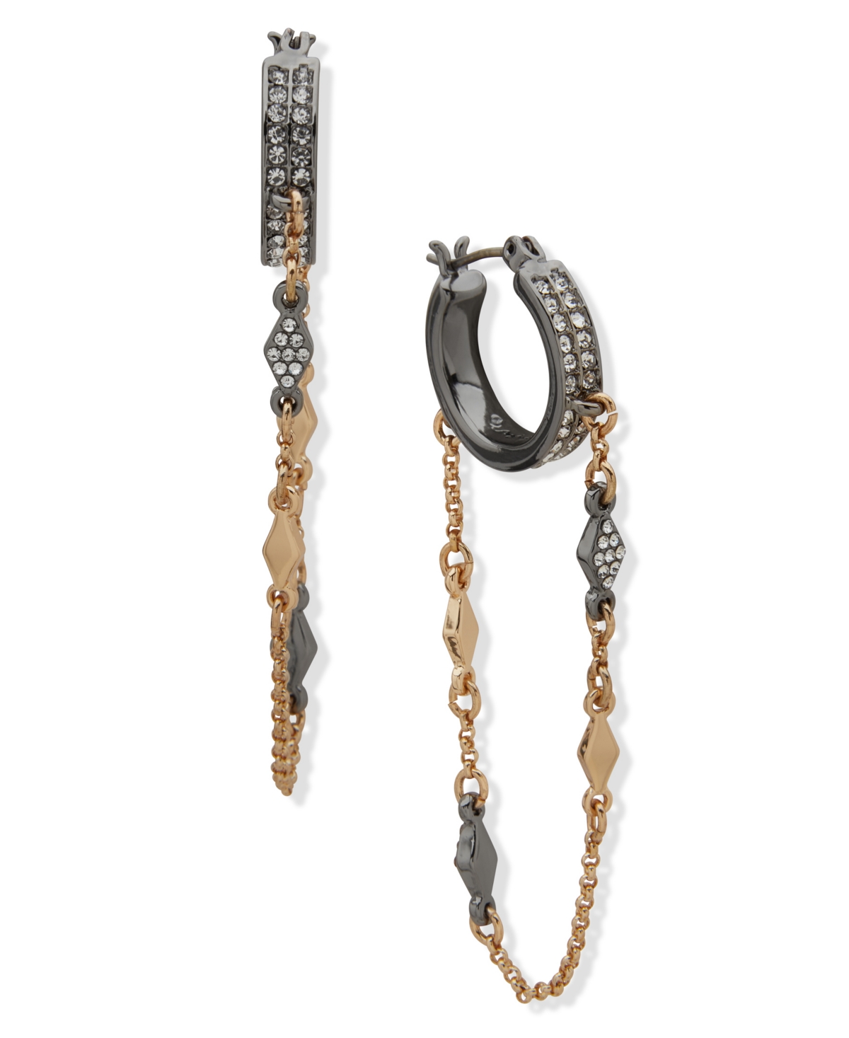 Click here for Karl Lagerfeld Paris Two-Tone Pave Swag Hoop Earri... prices