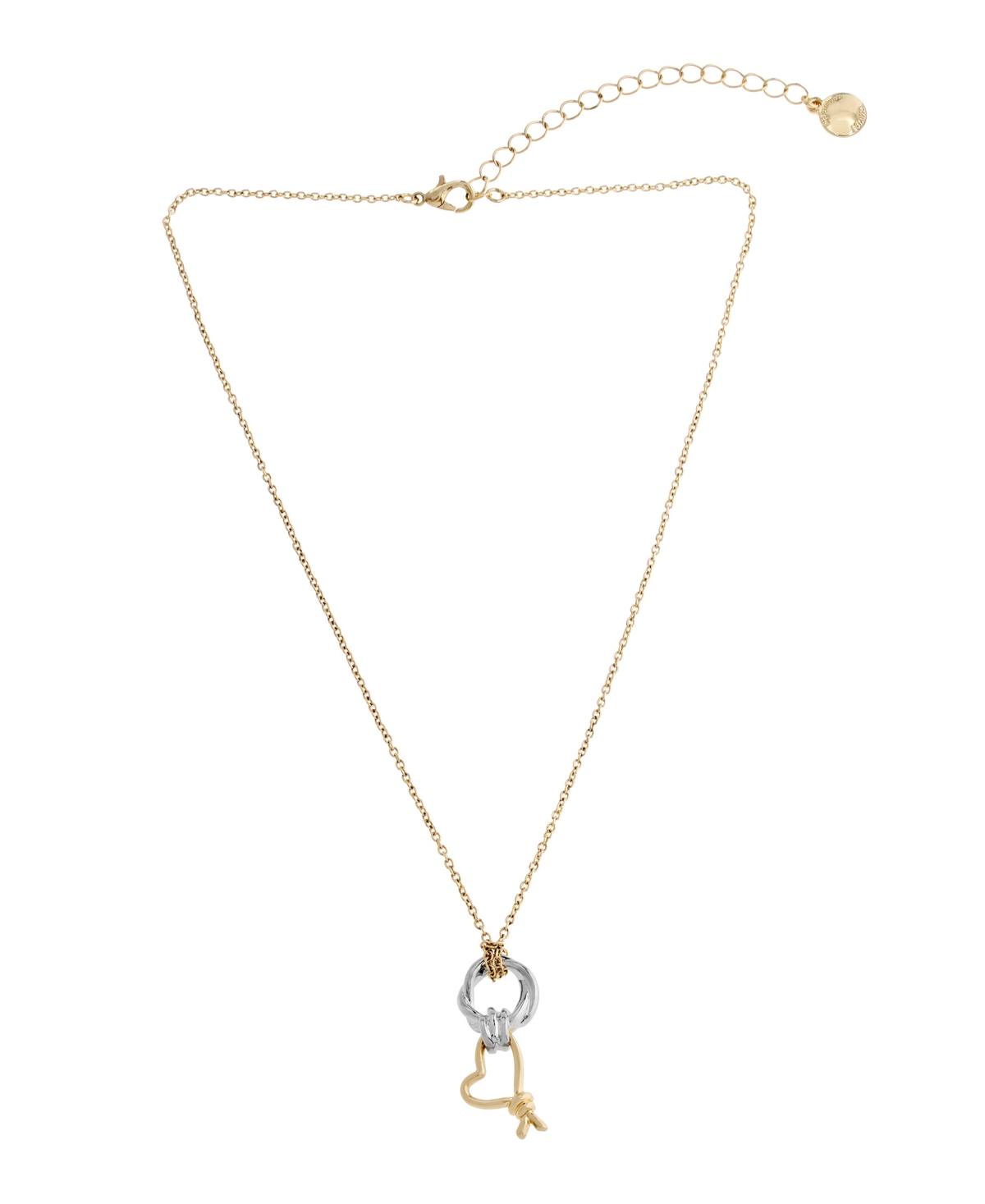 Click here for Steve Madden Two Tone Heart Knot Pendant Necklace... prices