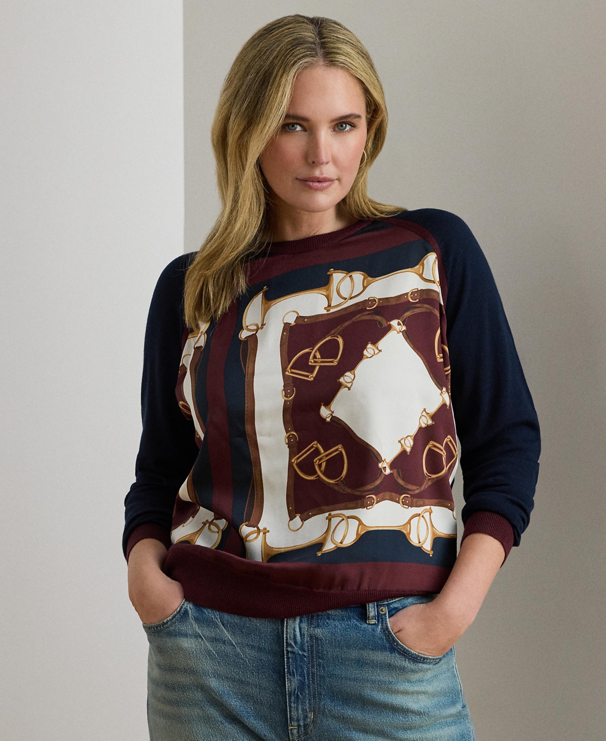 Click here for Lauren Ralph Lauren Plus Size Equestrian-Print Lon... prices