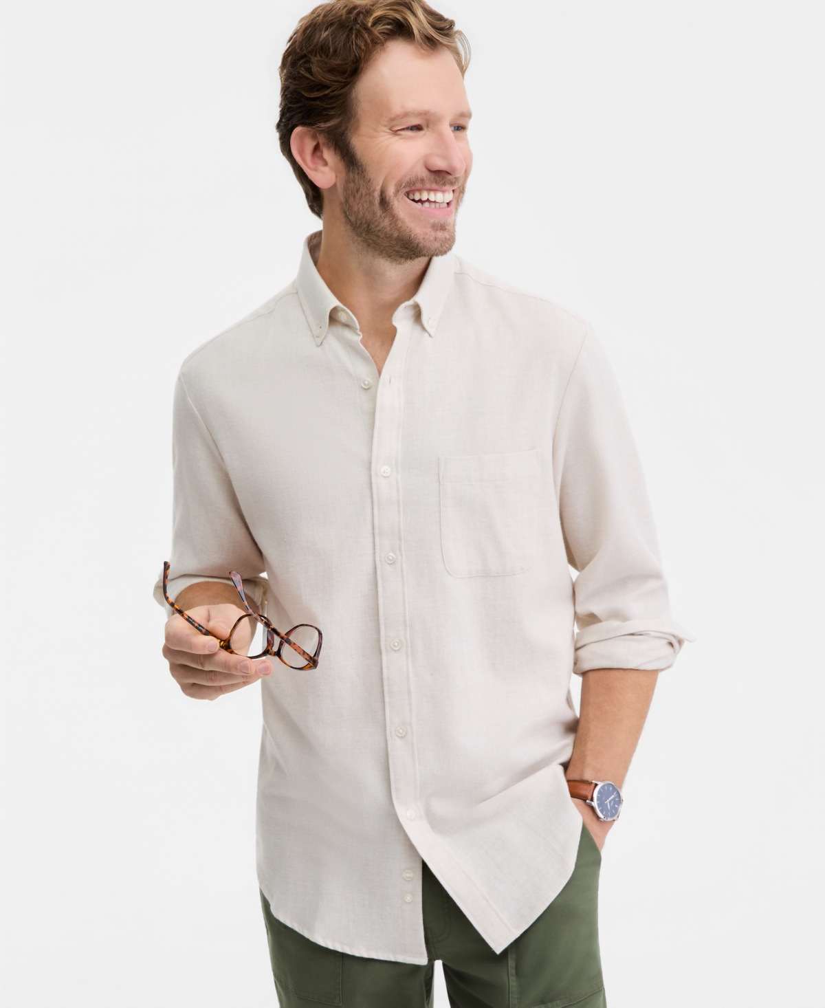 Click here for Club Room Mens Regular-Fit Plaid Flannel Shirt  Cr... prices