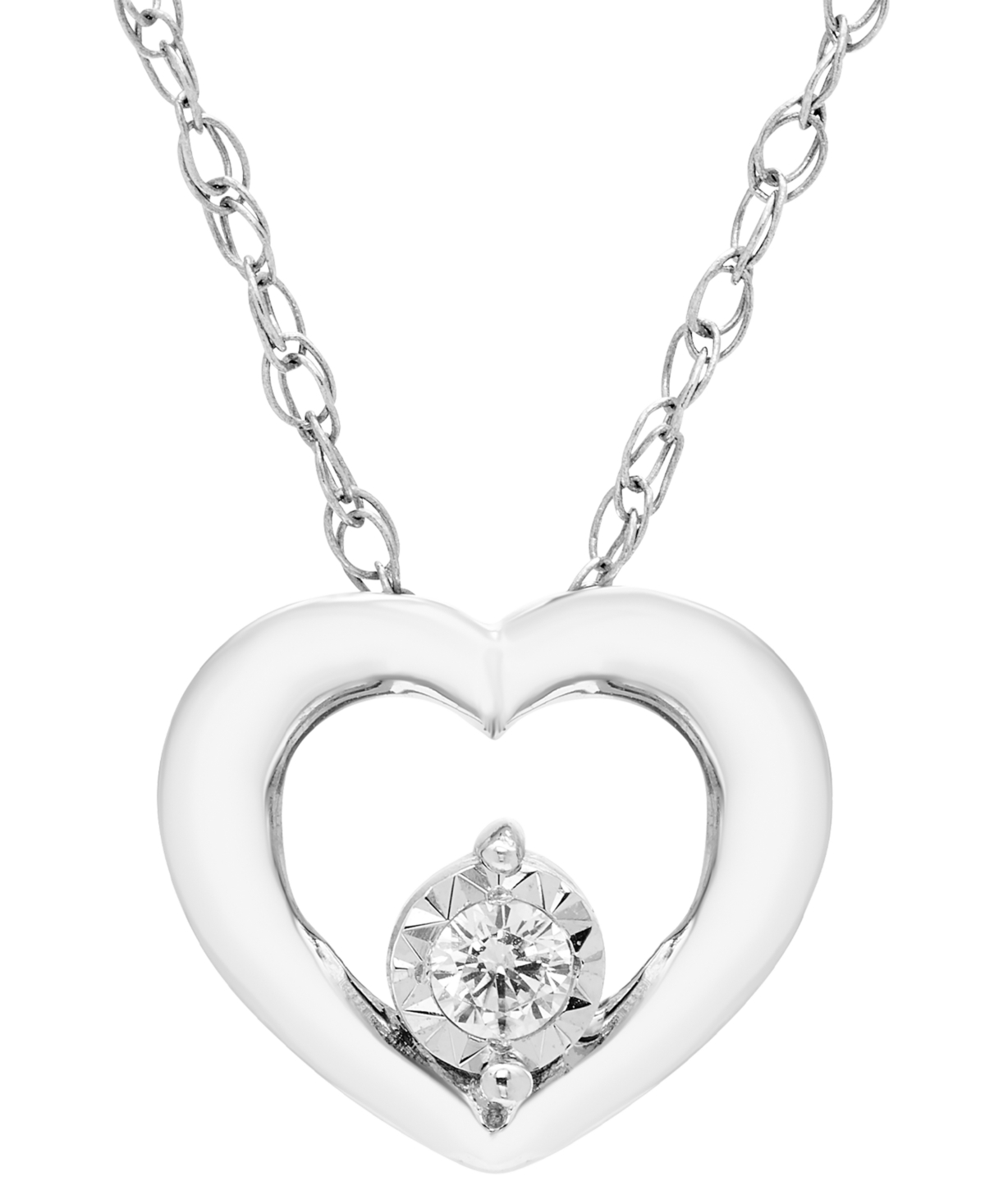 Click here for Macys Diamond Heart Pendant Necklace (1/20 ct. t.w... prices