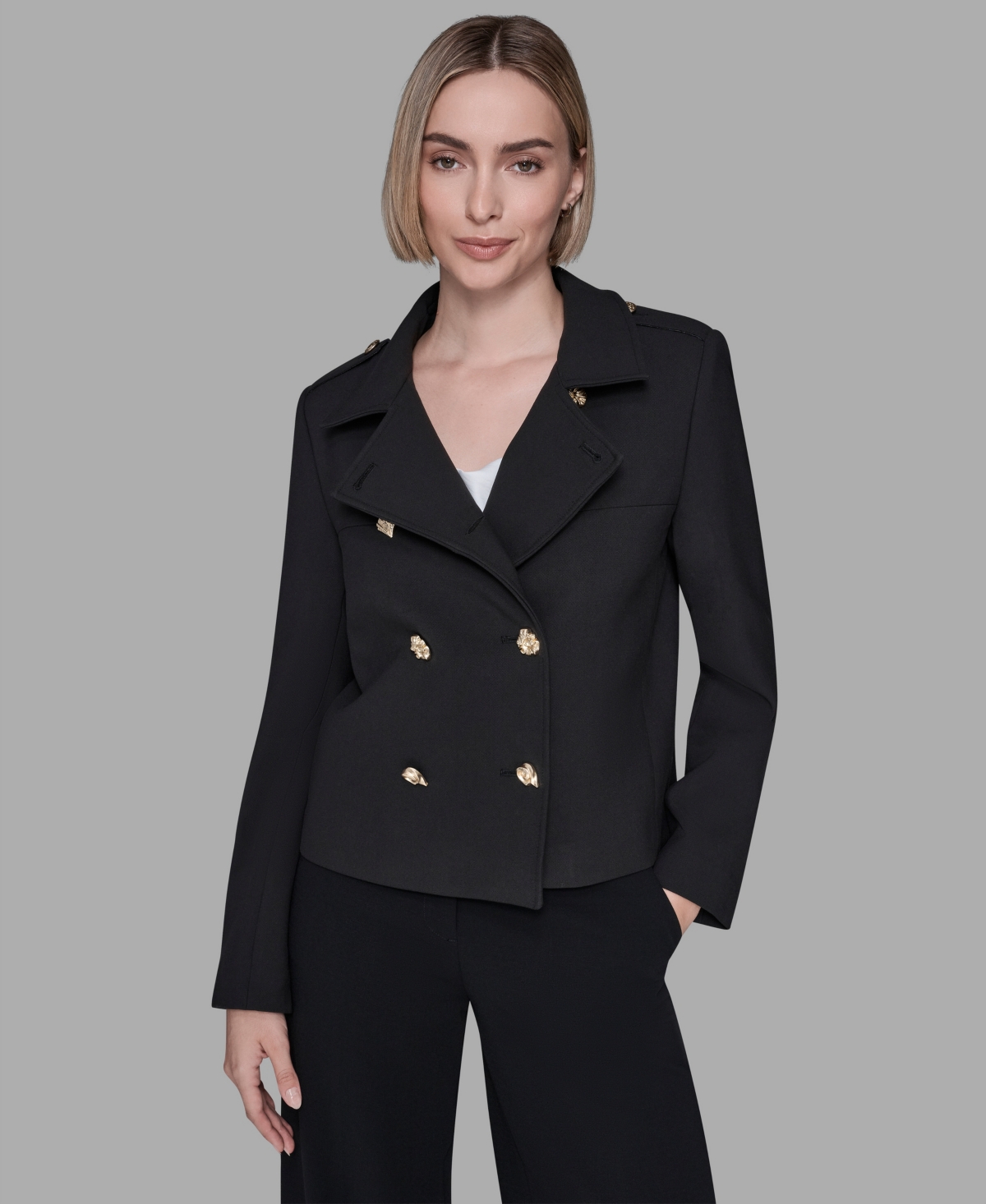 Click here for Karl Lagerfeld Paris Womens Double-Breasted Jacket... prices