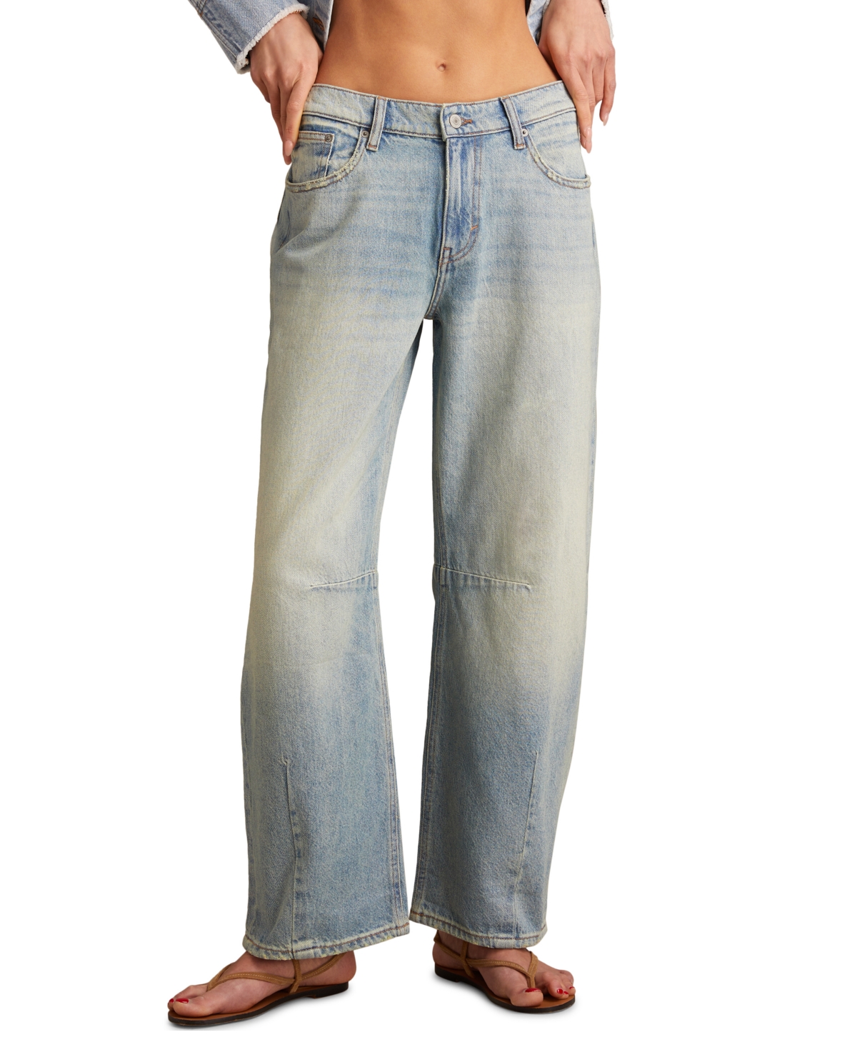 Click here for Lucky Brand Womens Barrel Wide Leg Jeans - Saddle... prices