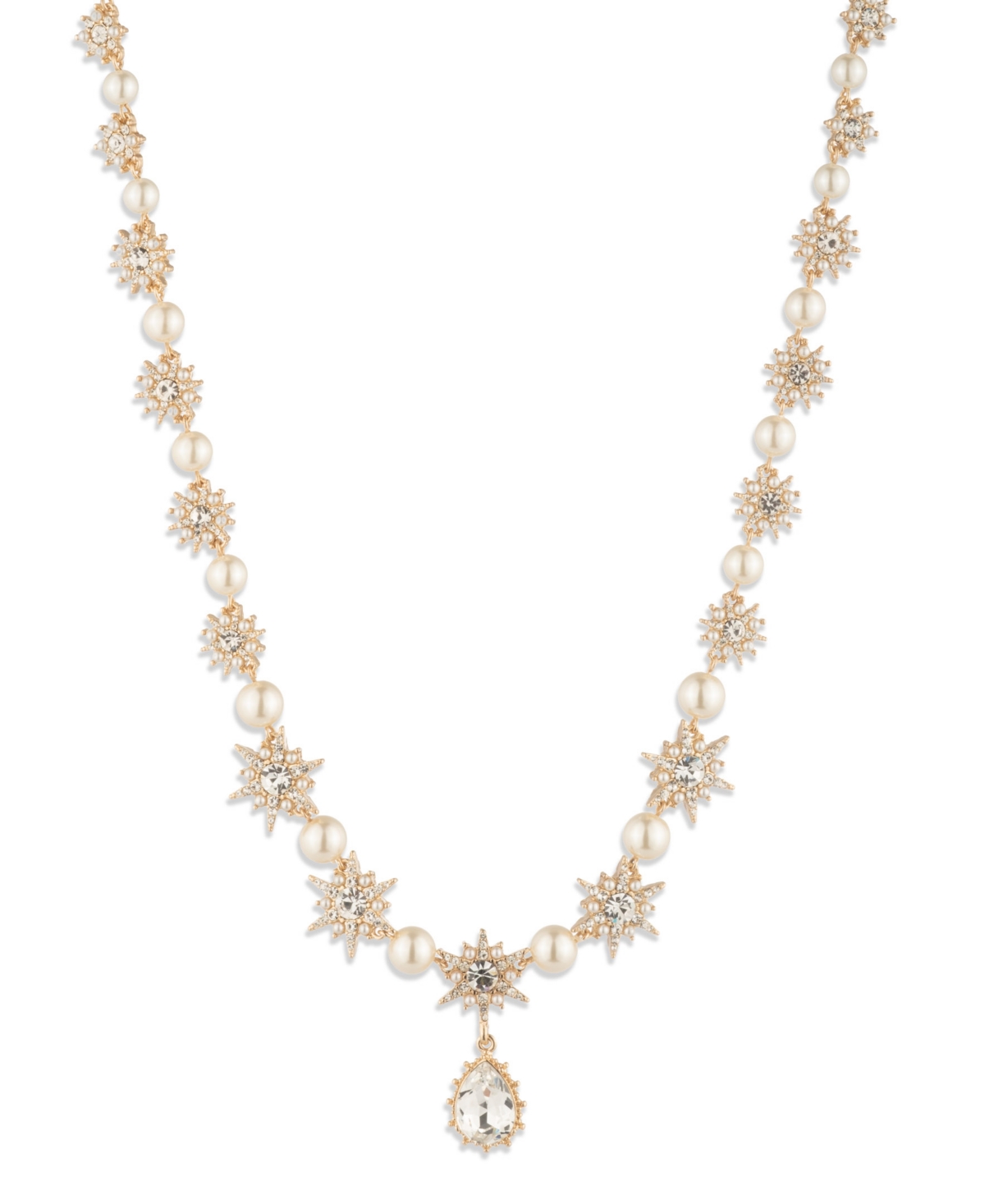Click here for Marchesa Glass Stone and Imitation Pearl Star Pend... prices