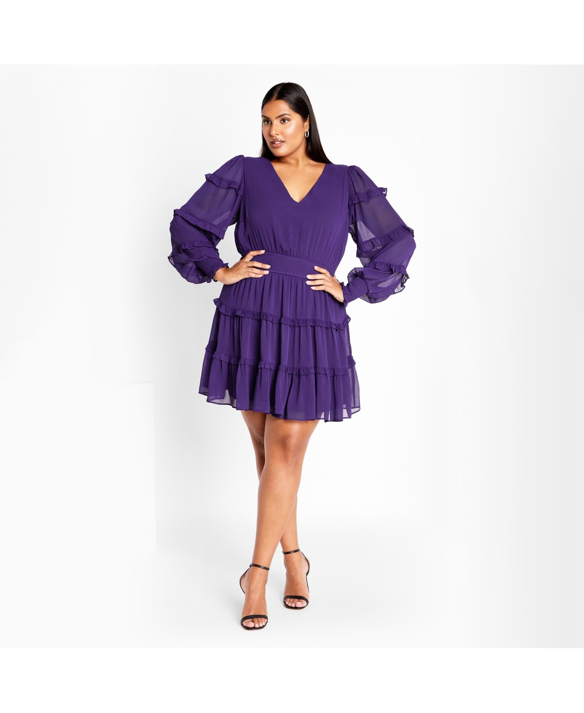 Click here for City Chic Womens Daisy May Dress - Royal purple prices