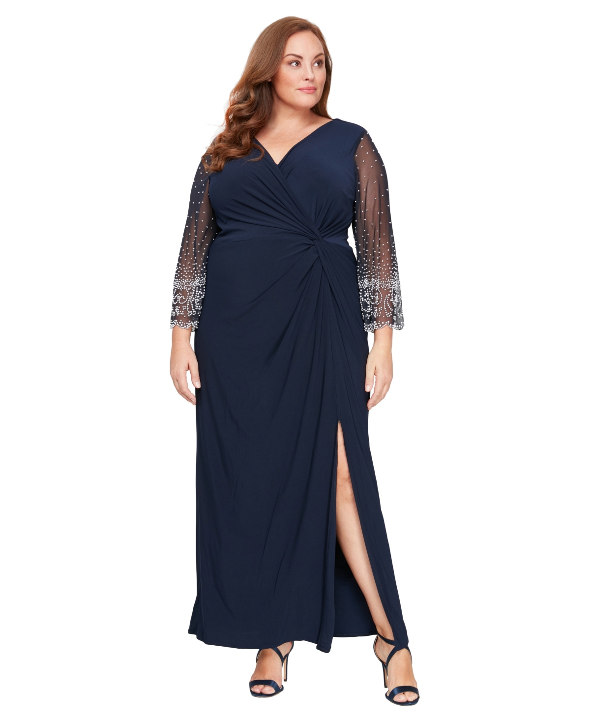 Click here for Alex Evenings Plus Size Embellished V-Neck Dress -... prices