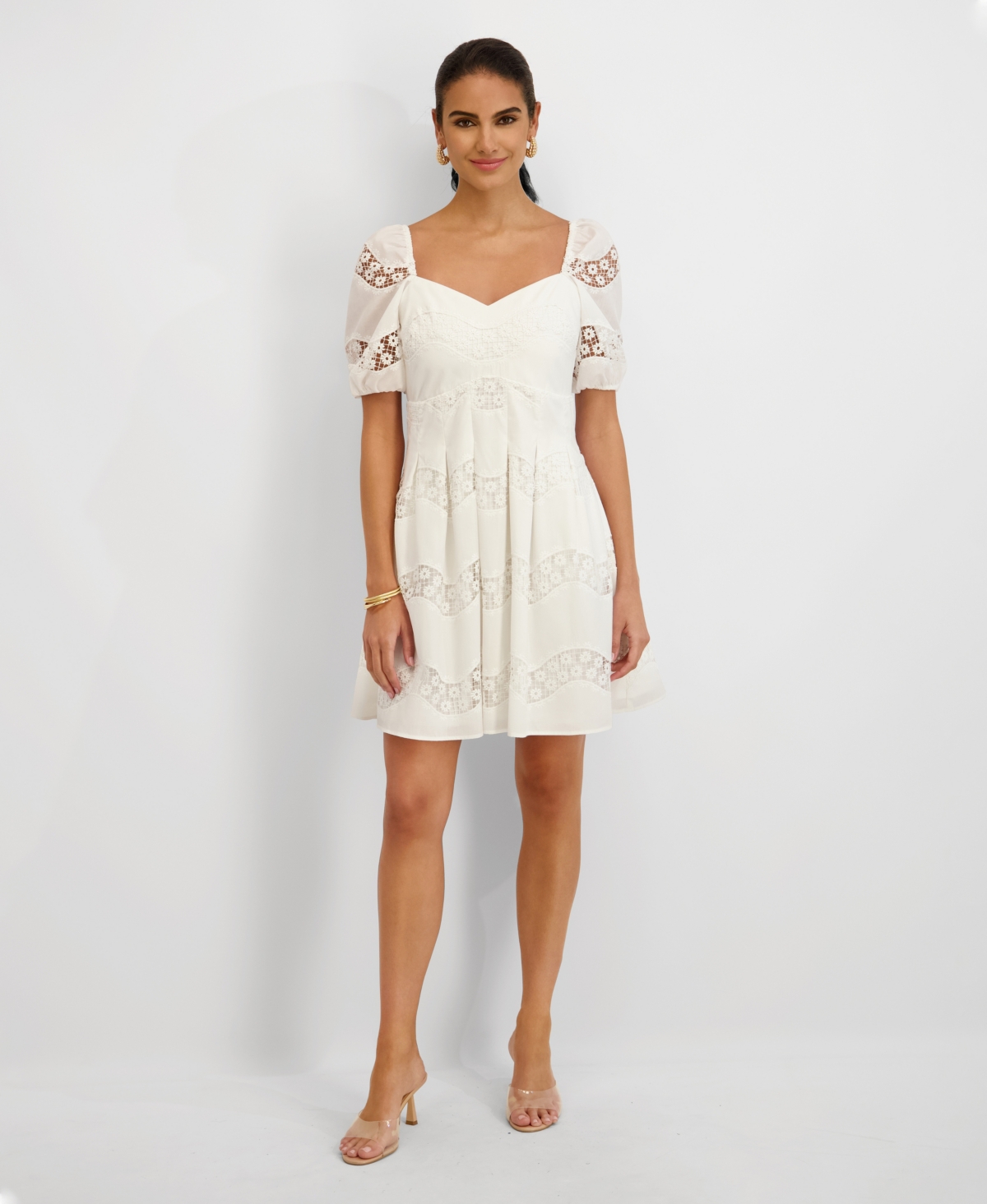 Click here for kensie Womens Embroidered Sweetheart Neck Dress -... prices