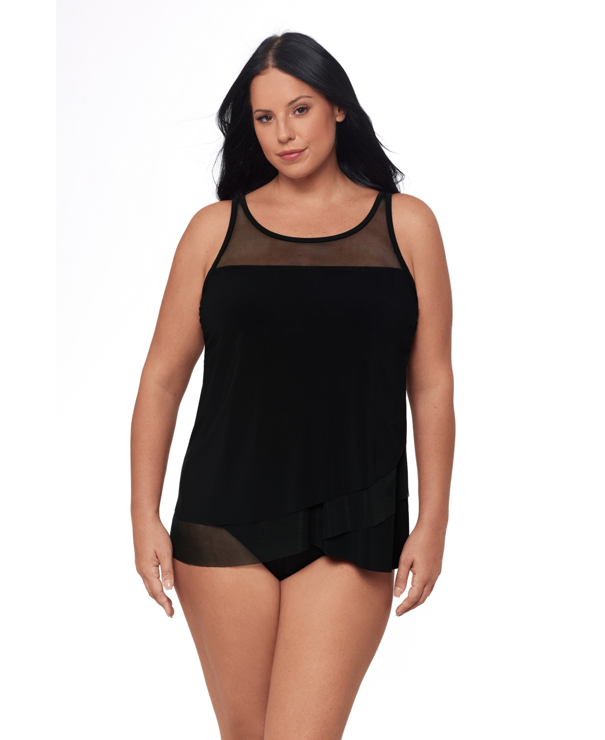 Click here for Miraclesuit Plus Size Mirage Tankini Top - Black prices