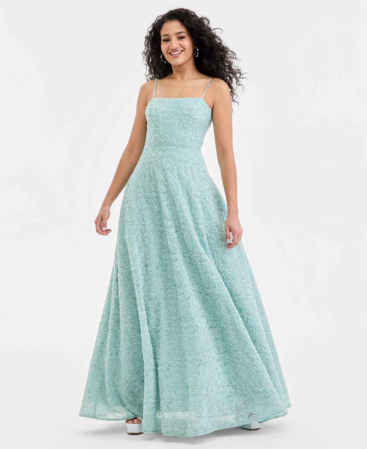 Click here for Say Yes Juniors Beaded-Soutache Ball Gown - SAGE prices