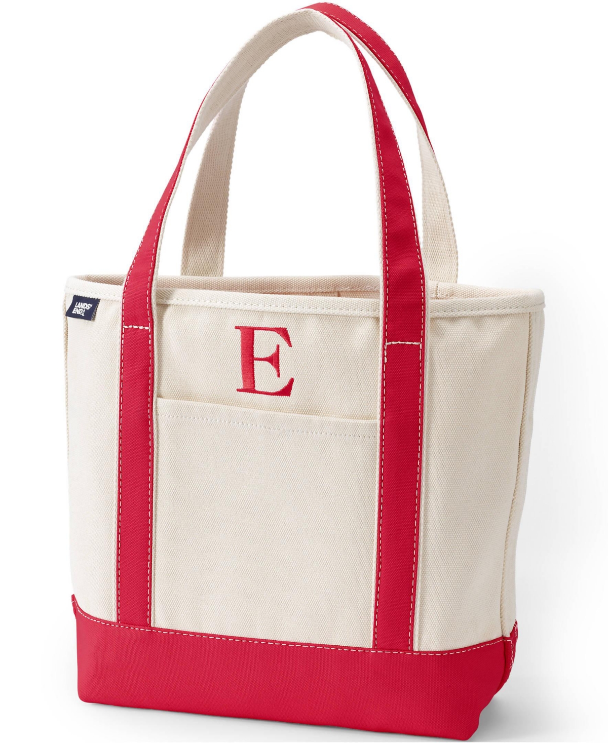 Click here for Lands End Pre-Monogrammed Letter E Canvas Tote Bag... prices