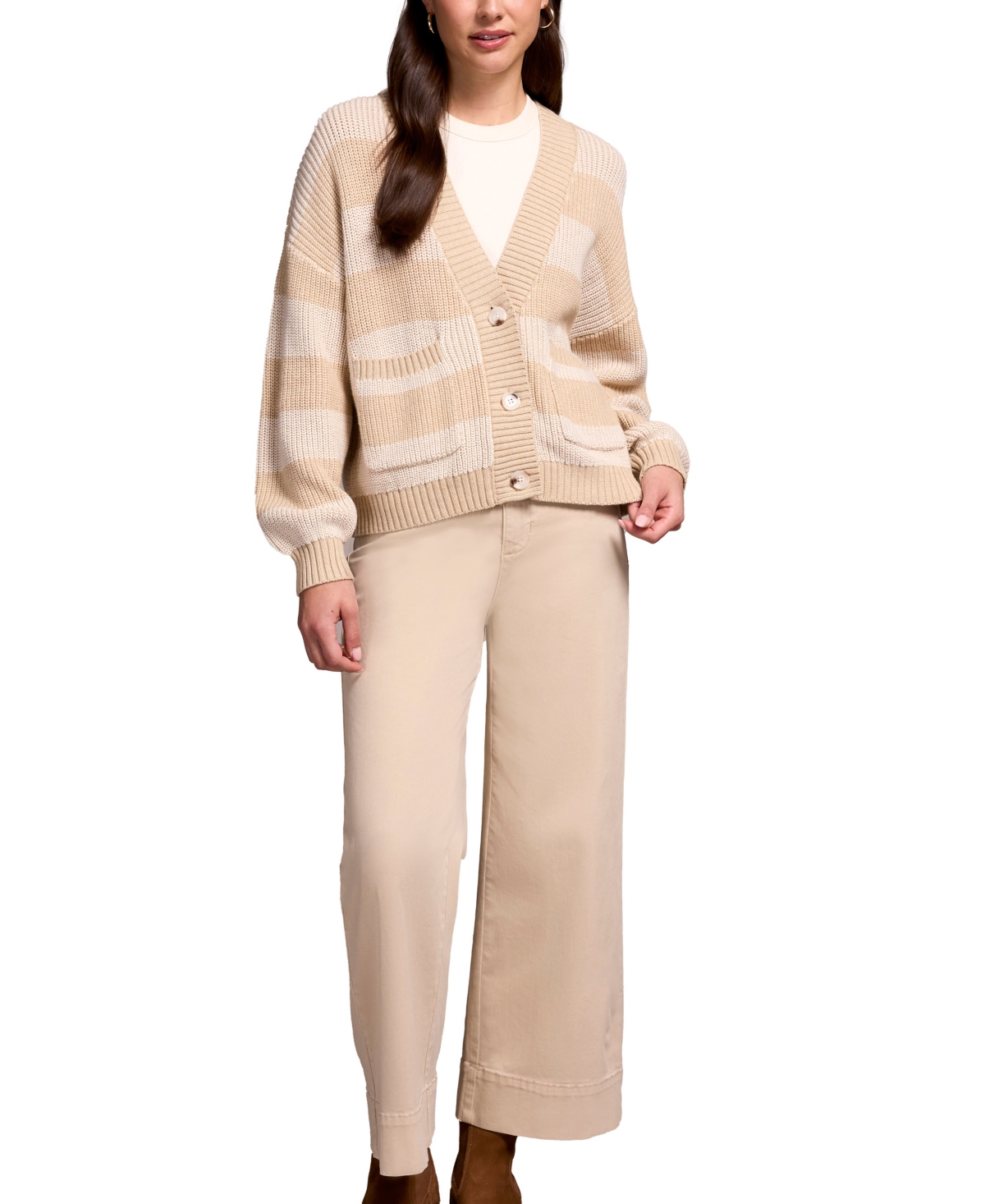 Click here for Tribal Womens Buttoned-Front Sweater Cardigan - La... prices