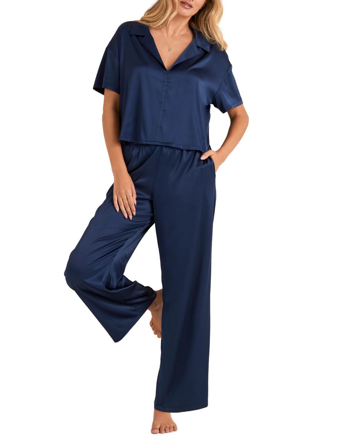 Click here for Adore Me Womens Verity Pajama Set - Dark blue prices