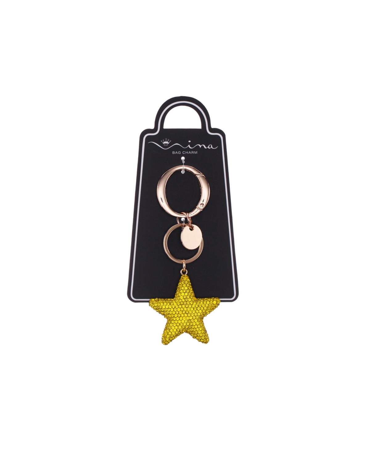 Click here for Nina Crystal star bag charm - Yellow prices