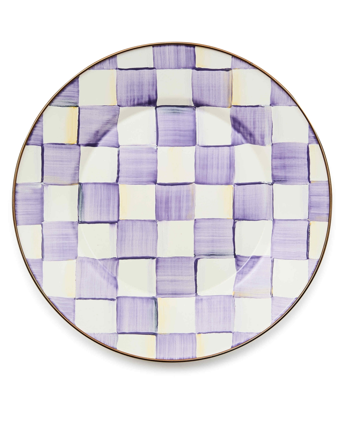 Click here for MacKenzie-Childs Violet Check Handmade Dinner Plat... prices