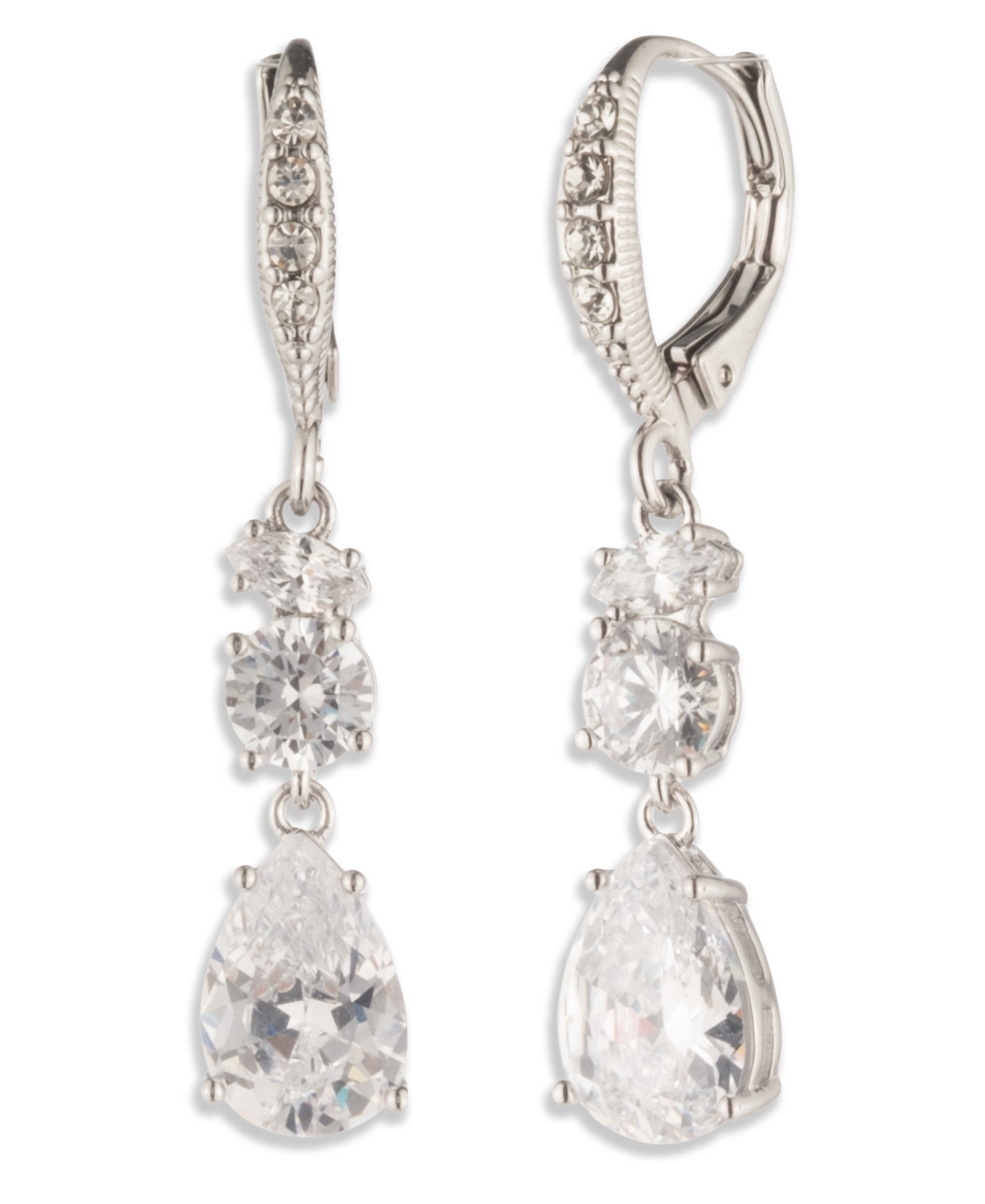 Click here for Givenchy Cubic Zirconia Double Drop Earrings - Whi... prices