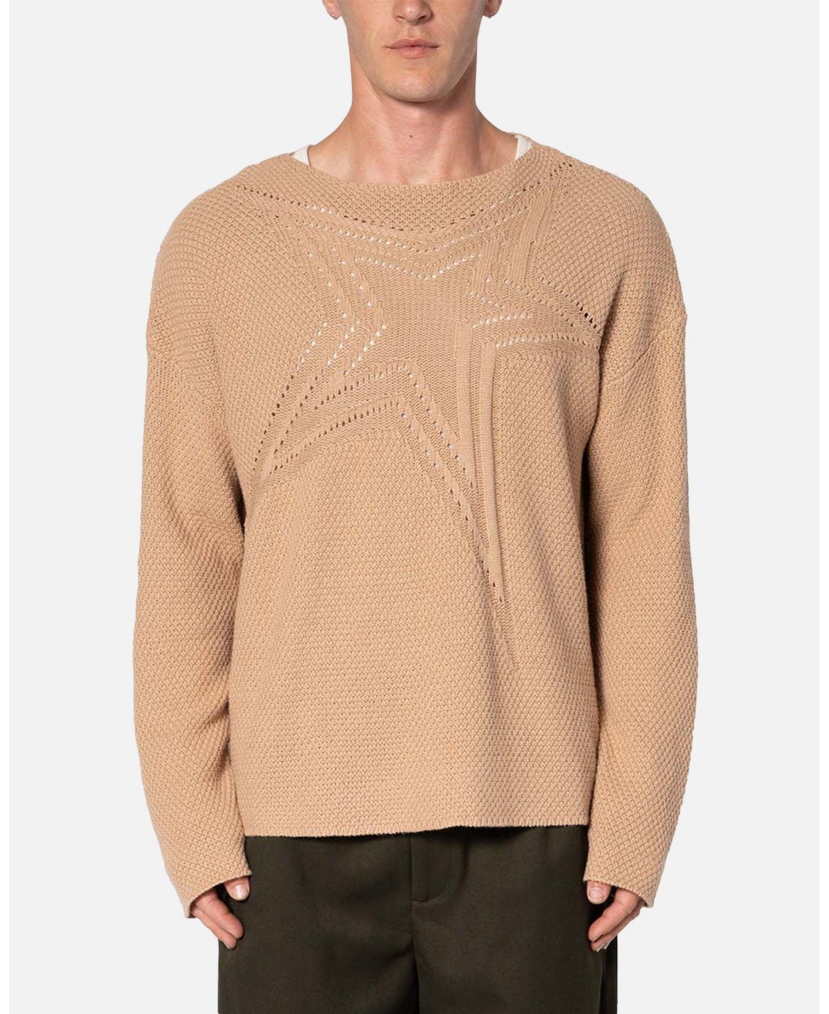 Click here for mnml Mens Boat Neck Star Sweater prices