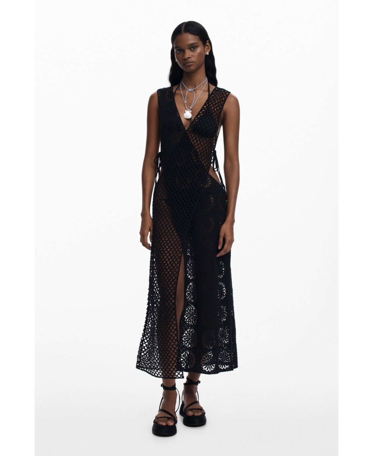 Click here for Desigual Womens Crochet dress - Black prices