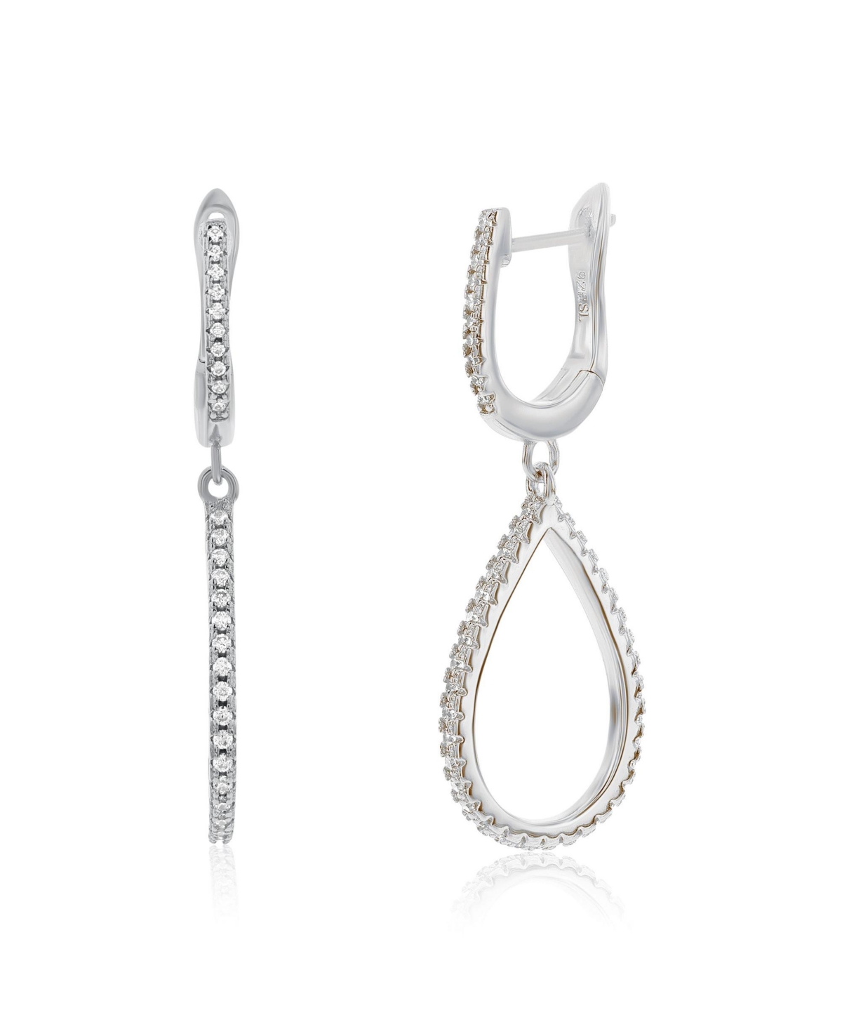 Click here for Suzy Levian Sterling Silver Cubic Zirconia Pear-Sh... prices