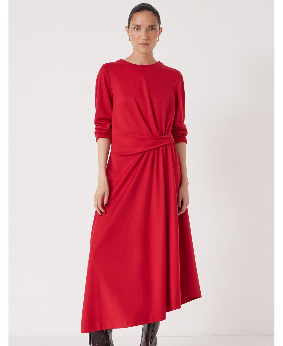 Click here for Hush Womens Asymmetric Hem Jersey Dress - Scarlet... prices