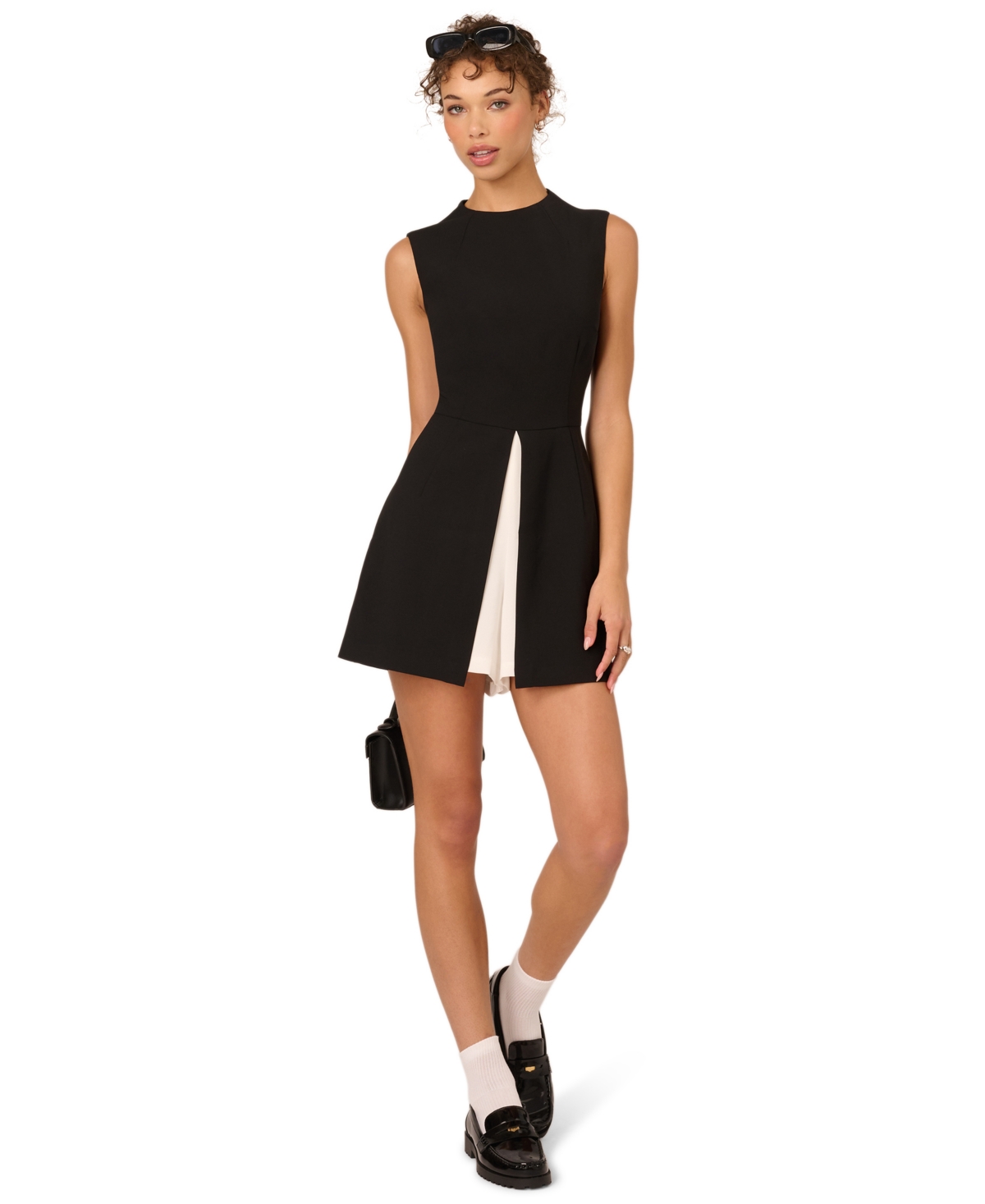 Click here for Adrianna Womens Color Block Crewneck Romper - Char... prices