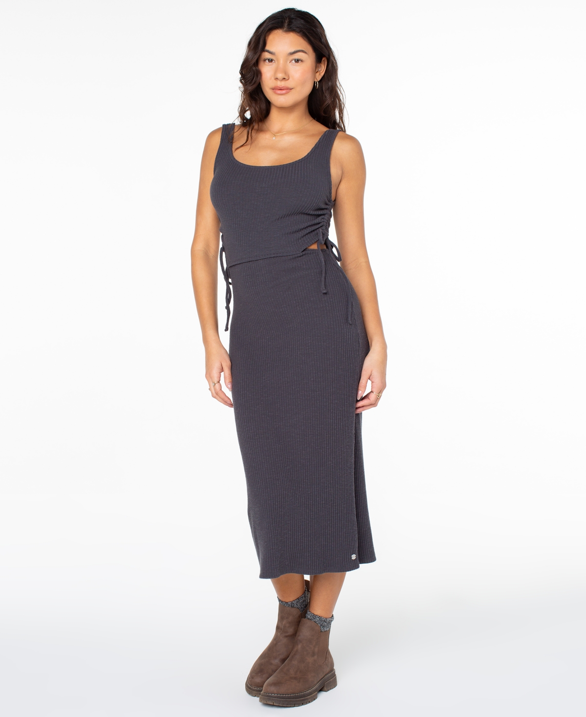 Click here for Roxy Womens Maru Scoop Neck Midi Dress - Vetiver S... prices