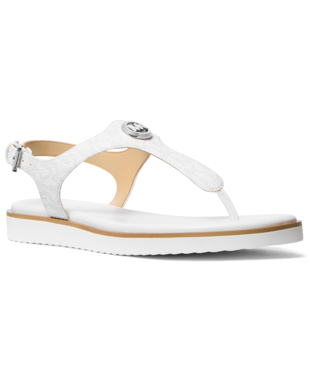 Click here for Michael Kors Womens Val Thong Round Toe Flat Sanda... prices