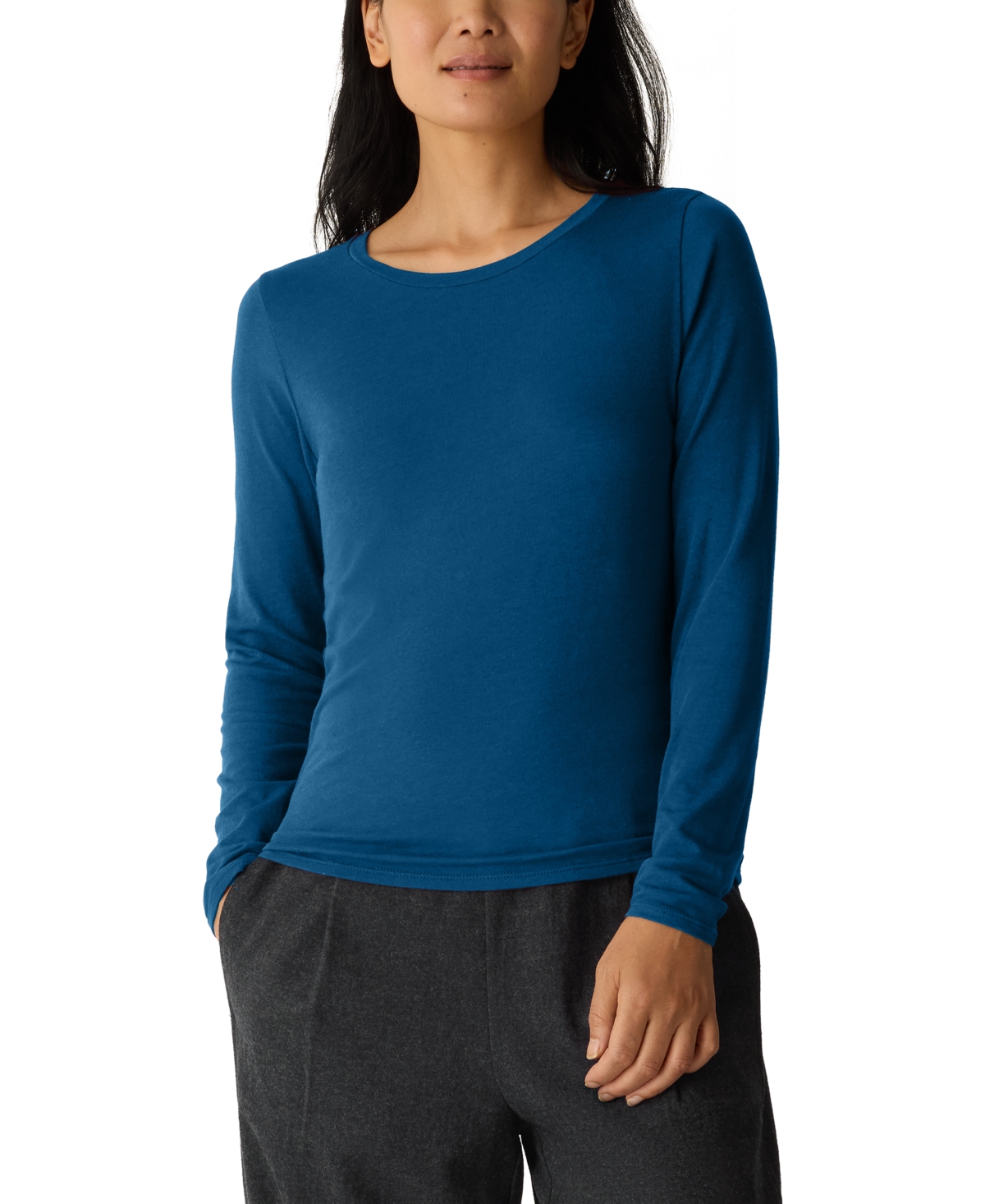 Click here for Eileen Fisher Womens Round Neck T-Shirt - Atlan prices