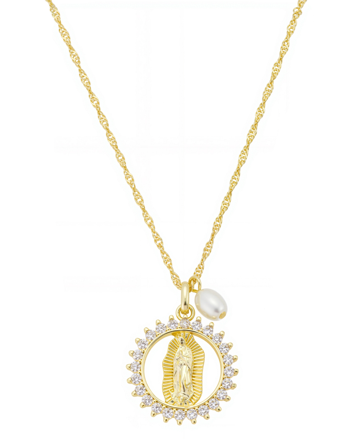 Click here for Unwritten Cubic Zirconia Gold Plated Saint Pendant... prices