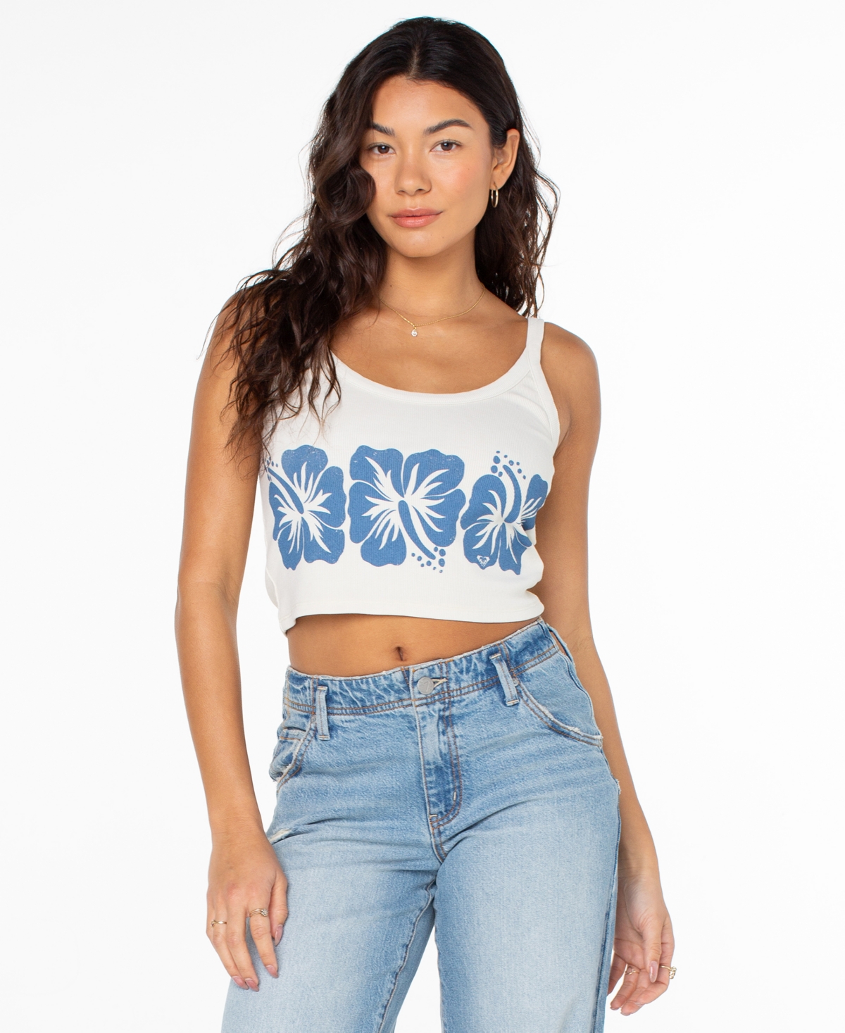 Click here for Roxy Womens Flower Block Wanderer Tank Top - Egret prices