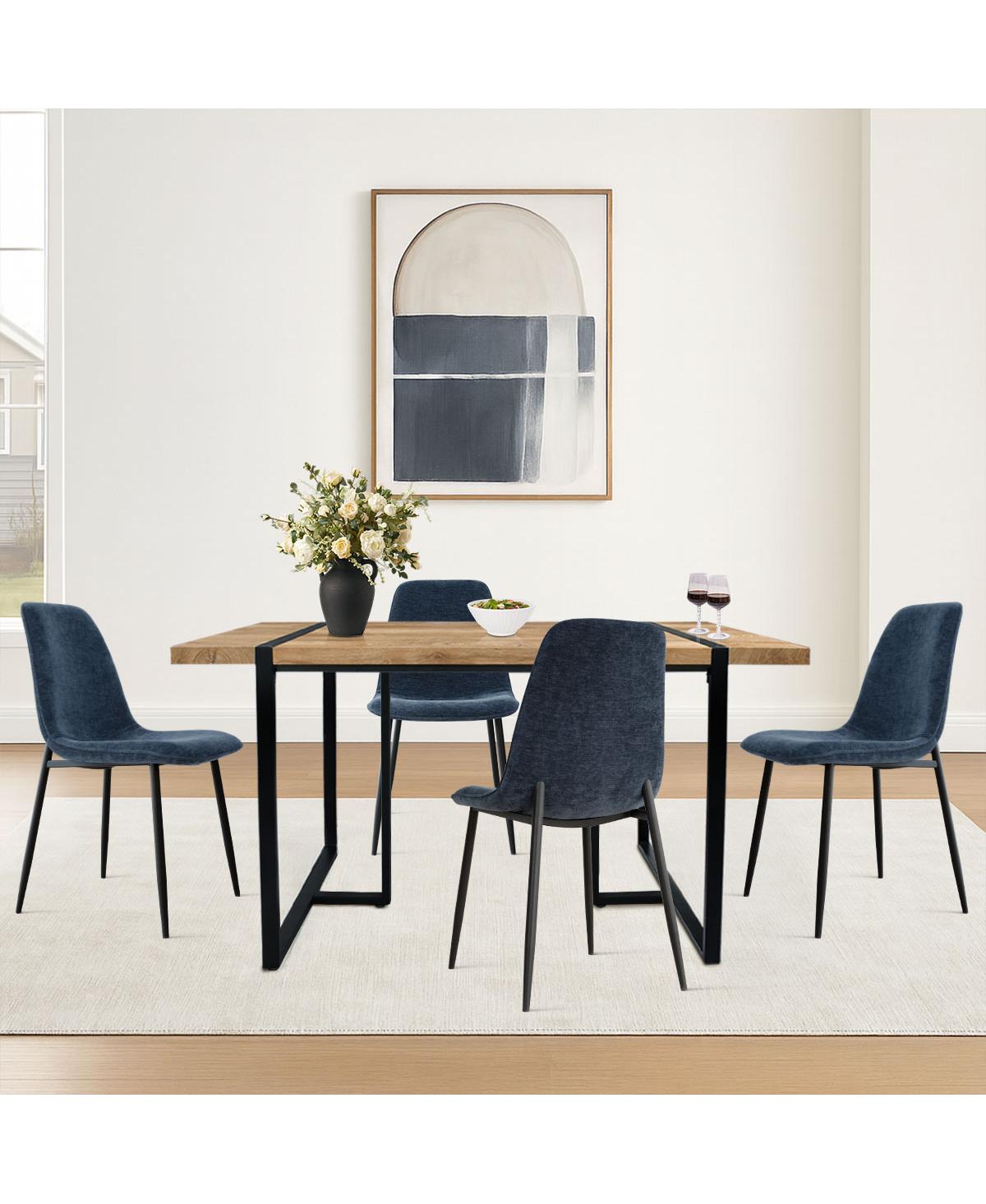 Click here for 5-Piece Dining Table Set with 59 Mdf Table  Rectan... prices