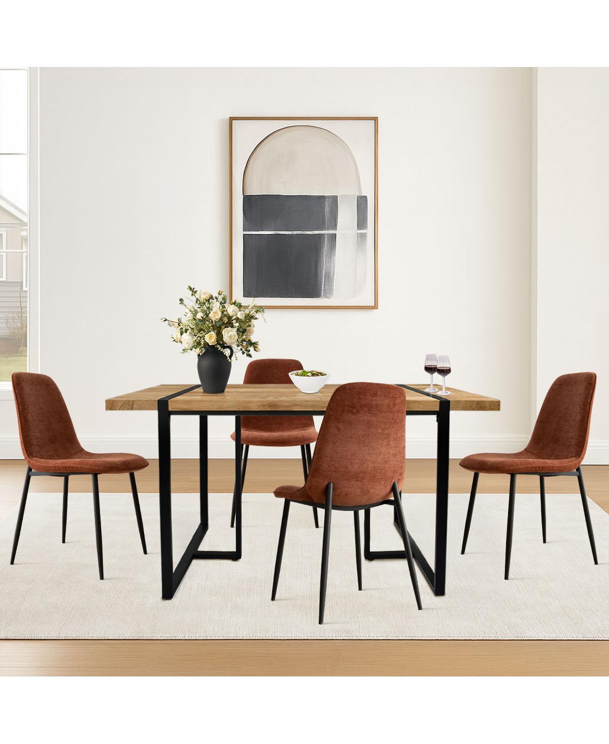 Click here for 5-Piece Dining Table Set with 59 Mdf Table  Rectan... prices