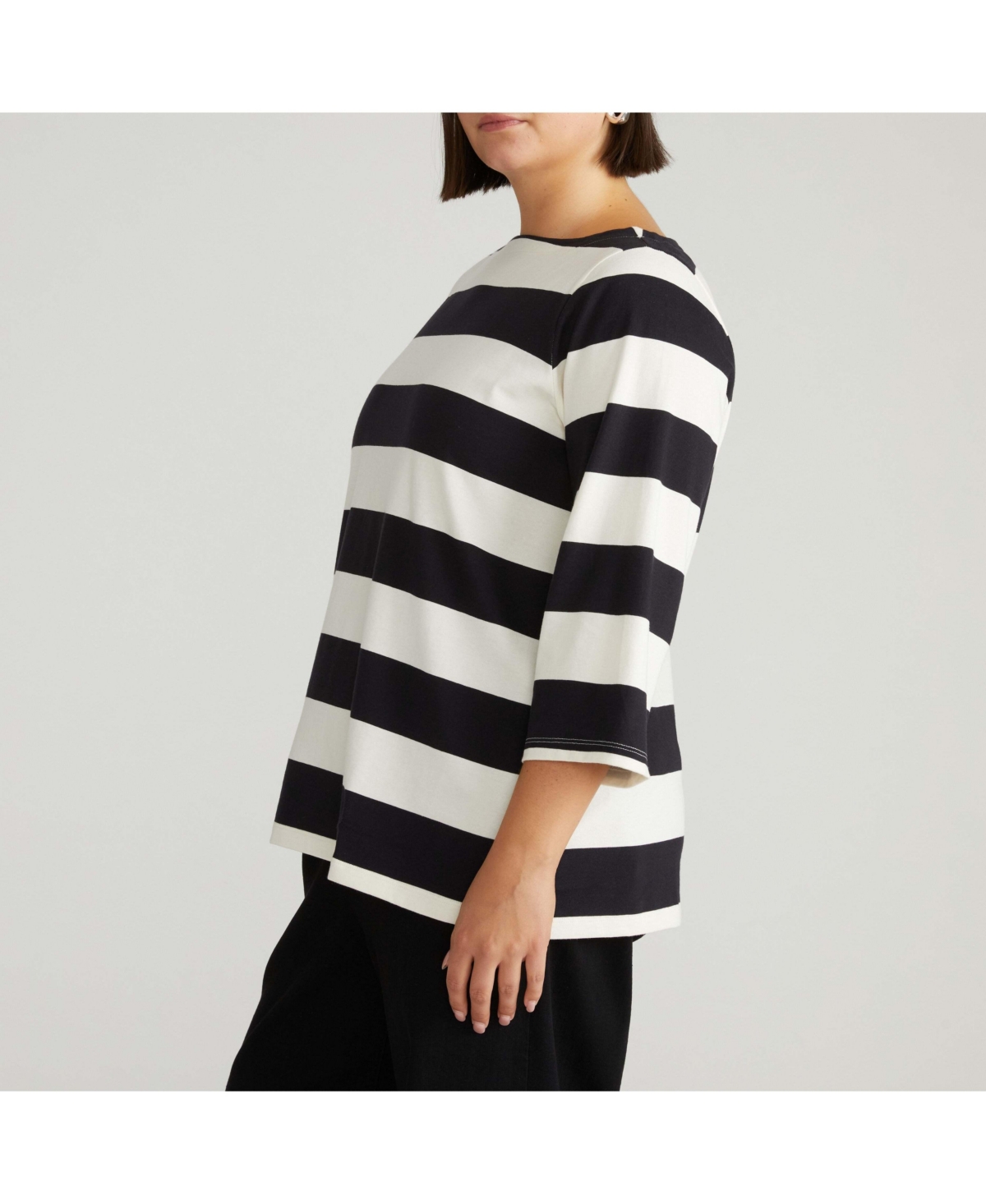 Click here for Universal Standard Womens Belle Breton Stripe Jers... prices