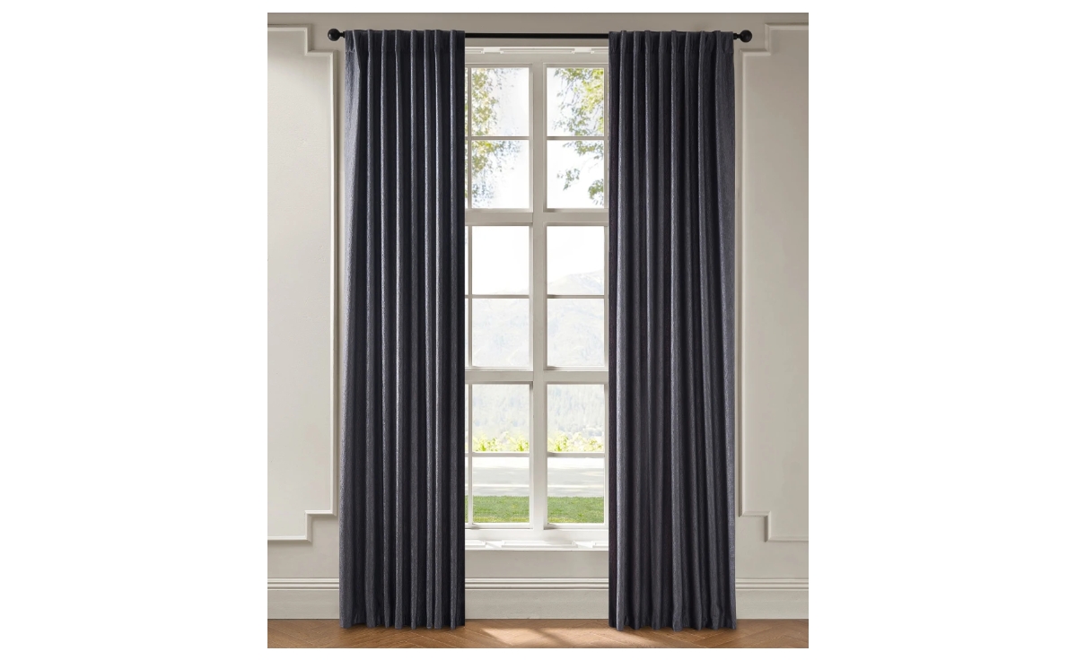 Click here for Z Gallerie Anson Textured Curtain - Charcoal - Cha... prices