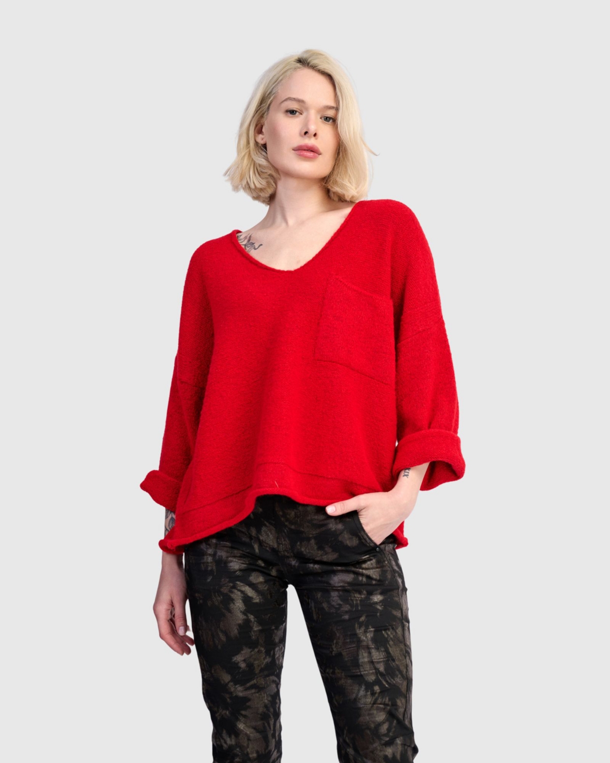 Click here for Alembika Womens Basis Pullover Sweater - Red prices