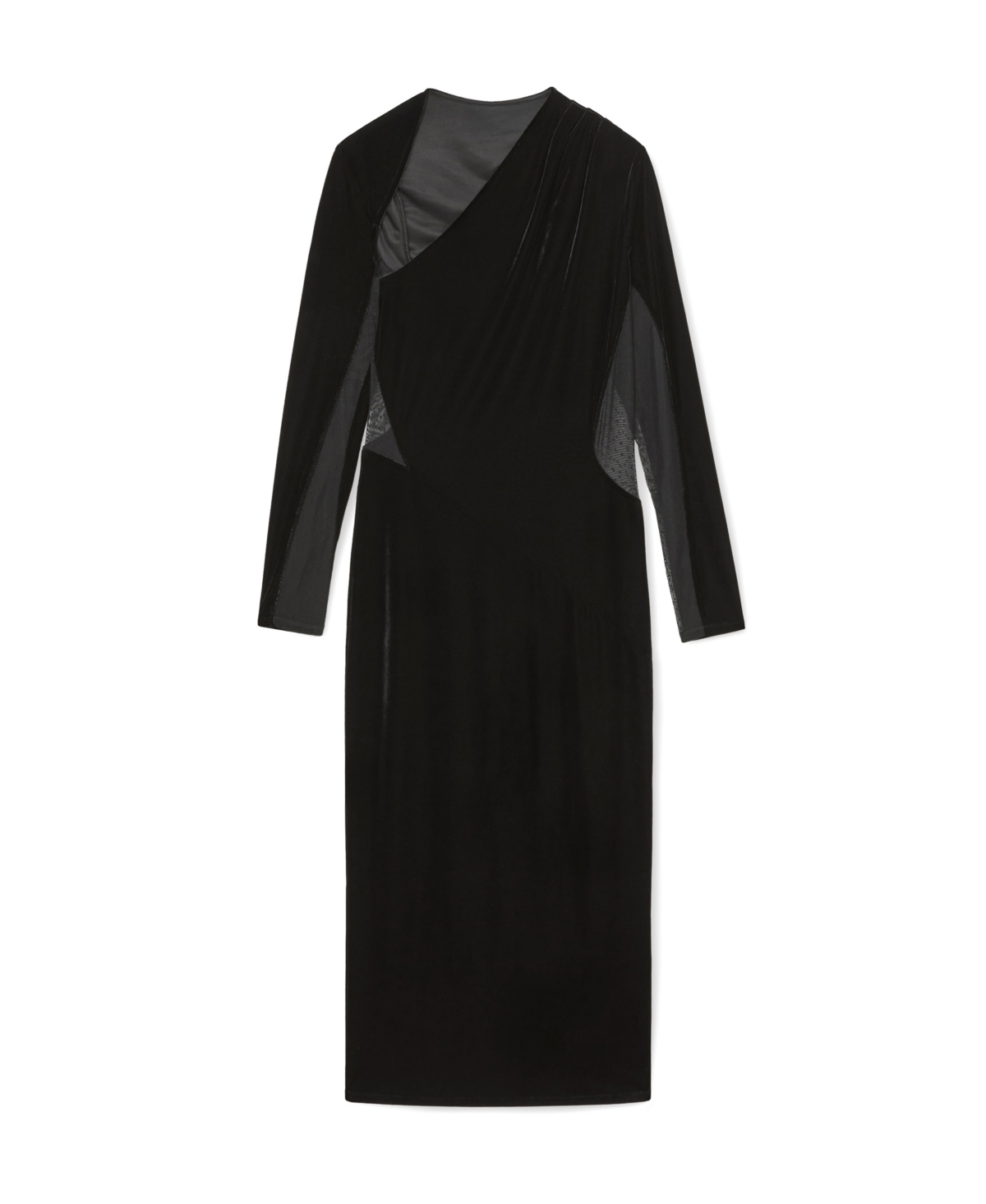 Click here for Reiss Womens Velvet Sheer-Panel Cut-Out Midi Dress... prices