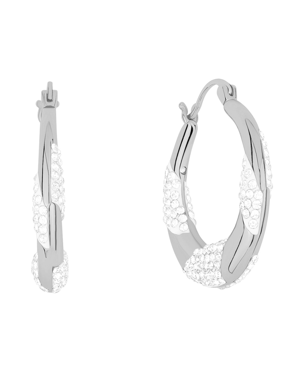 Click here for And Now This Crystal Twisted Hoop Earrings - Silve... prices