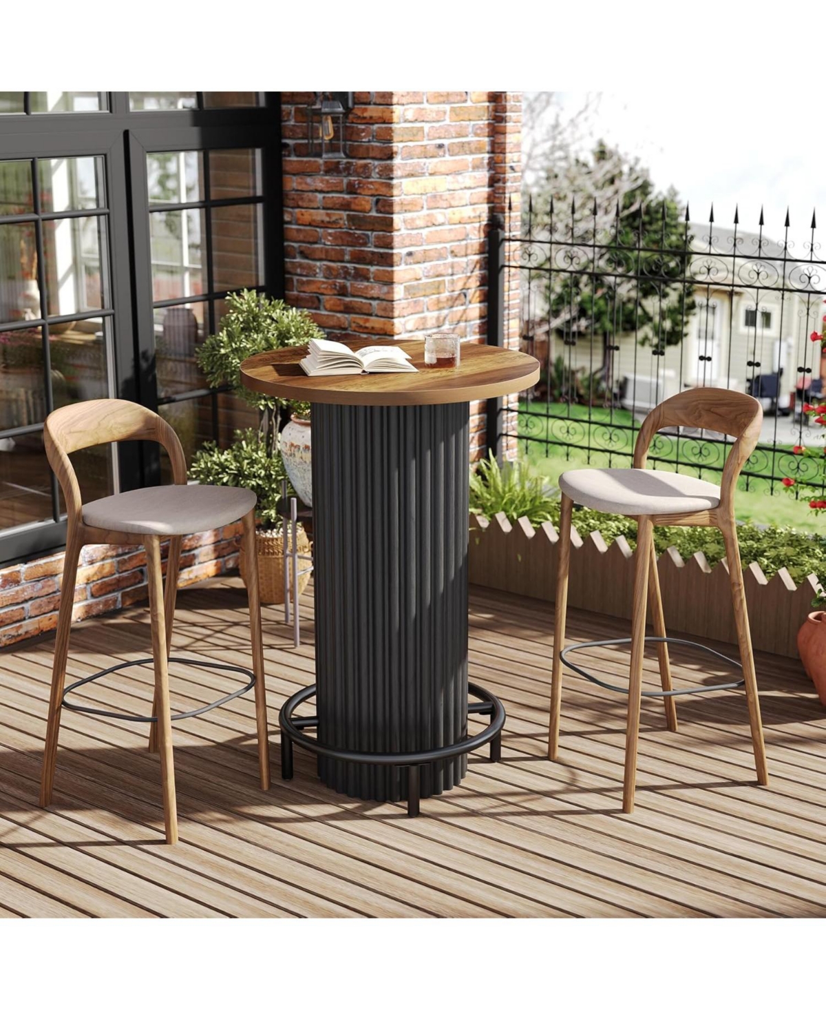 Click here for Tribesigns Round Bar Table  39.4" H Wooden Bi... prices