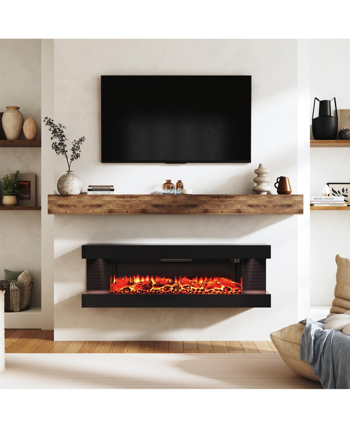 Click here for Clihome 50 Inches Wall-Mounted Electric Fireplace... prices