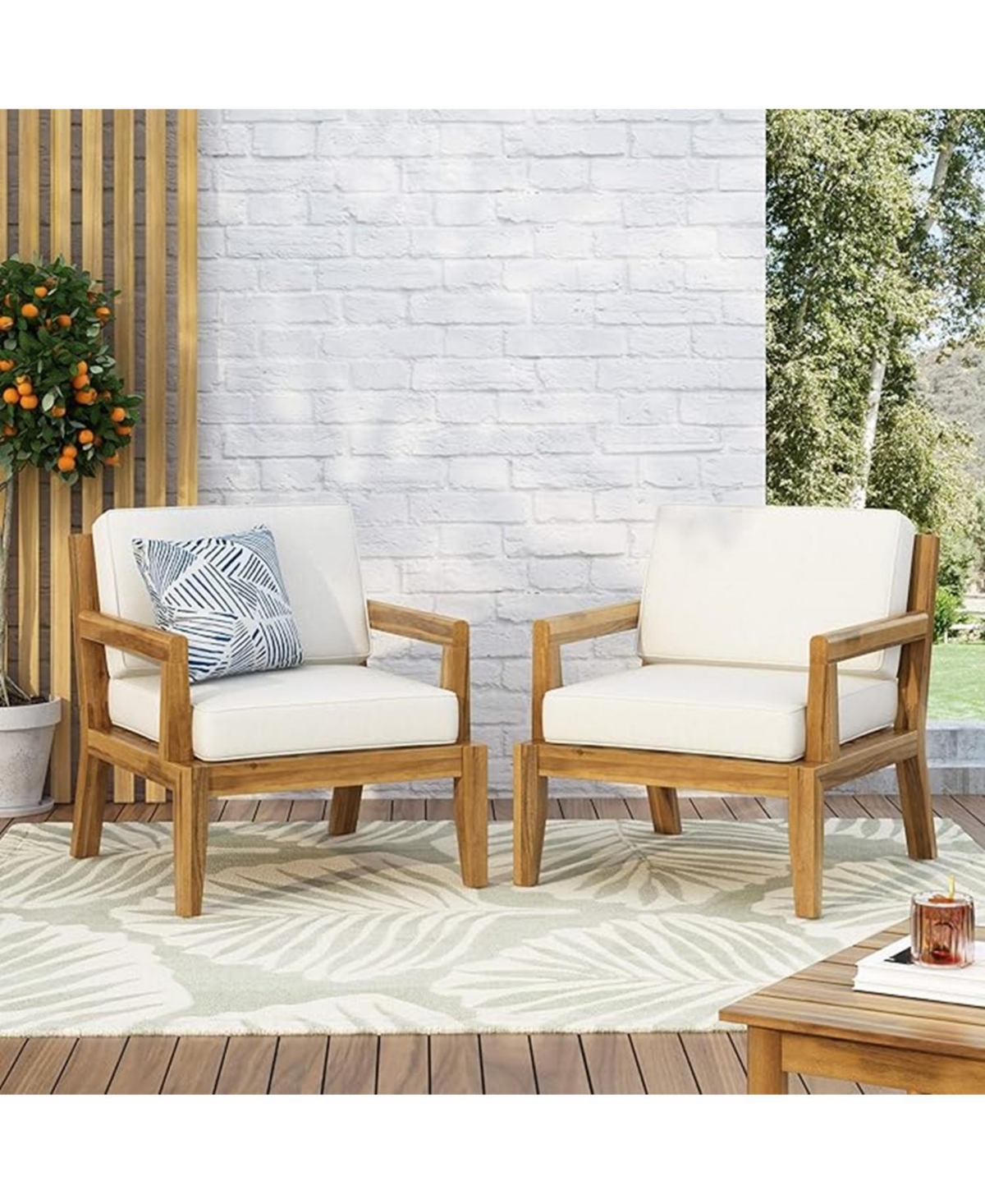 Click here for Streamdale Furniture Acacia Patio Club Chairs (Set... prices