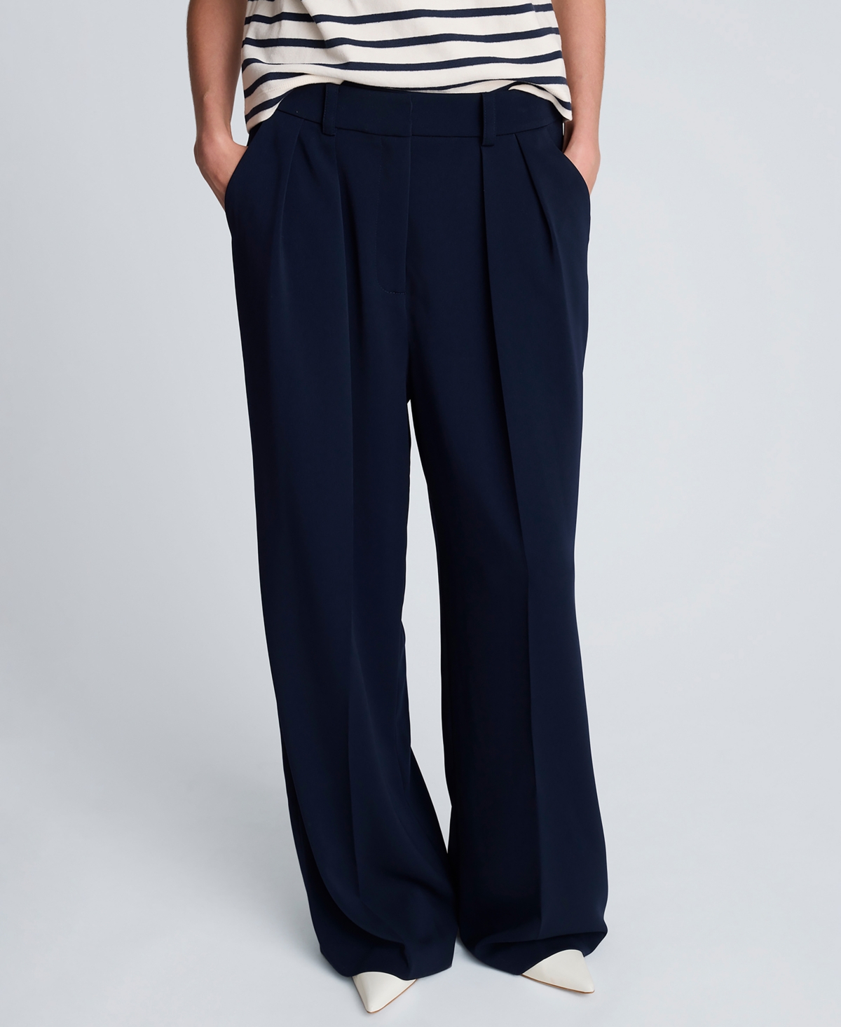 Click here for Kenneth Cole Womens Wide-Leg Pants - Dark Navy prices
