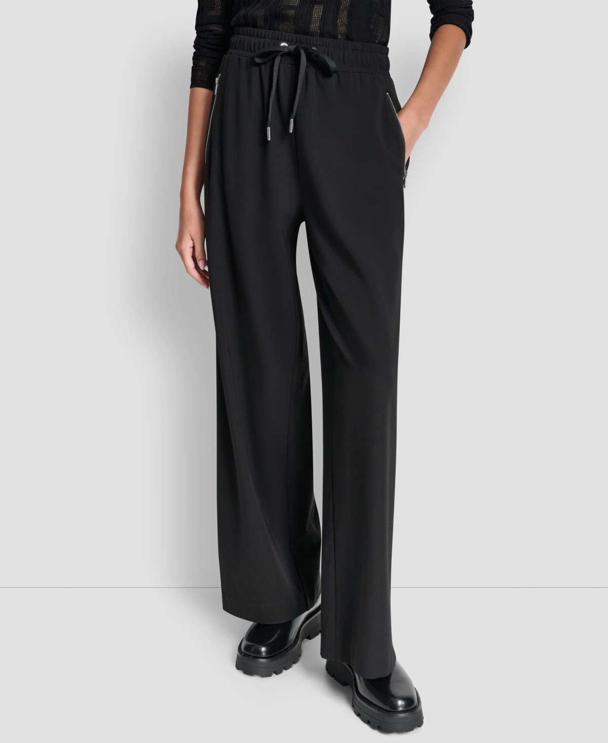 Click here for Dkny Womens Pull-On Wide-Leg Pants - Black prices