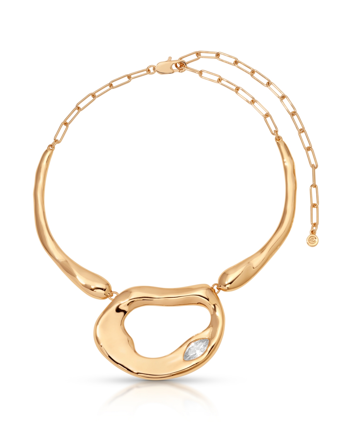 Click here for Ettika Gold Plated Molten Marquise Necklace - Gold prices