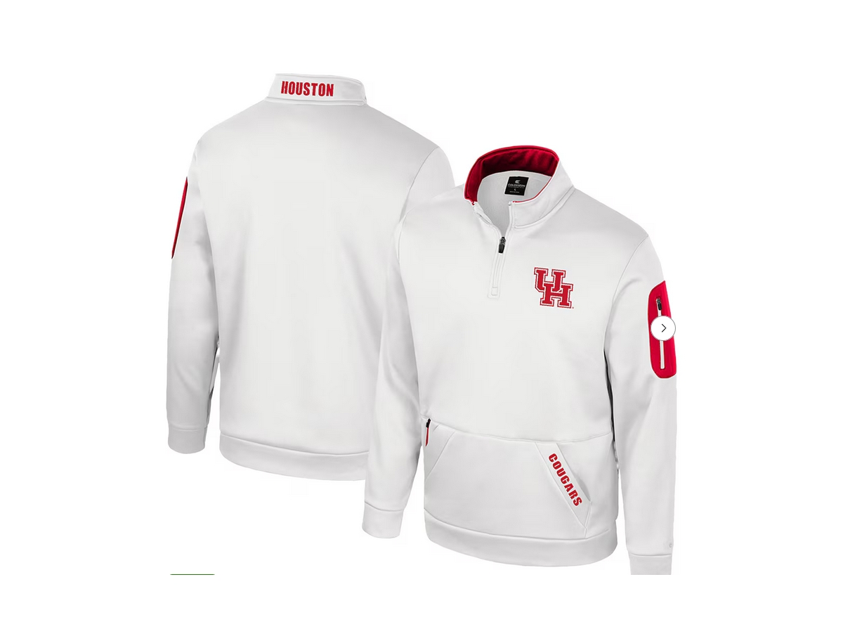 Click here for Mens White Houston Cougars Mainframe Fleece Quarte... prices