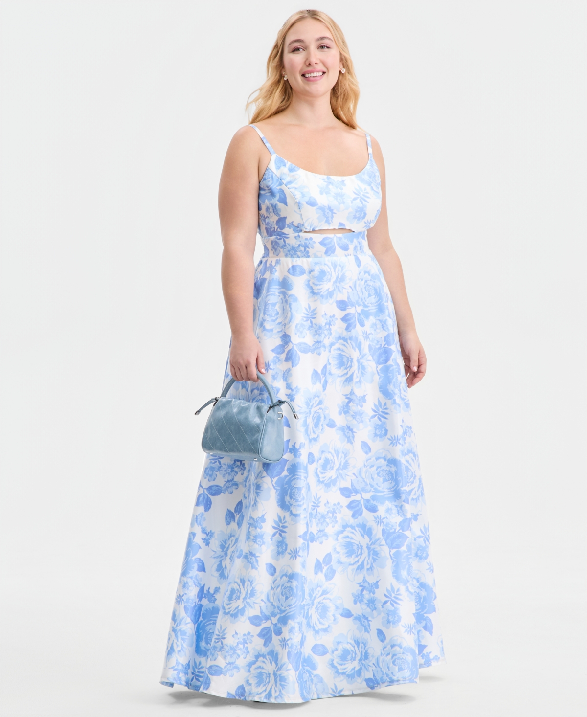 Click here for City Studios Trendy Plus Size Satin Keyhole-Cutout... prices