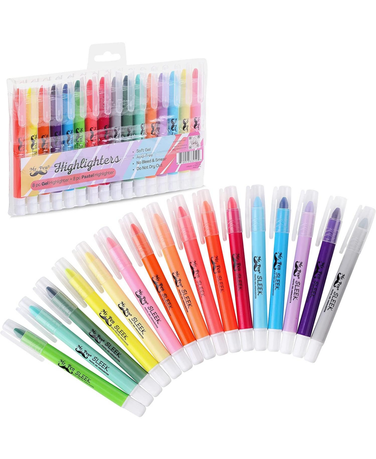 Click here for Mr. Pen No Bleed Gel Highlighter  16 Pcs (8 Pastel... prices