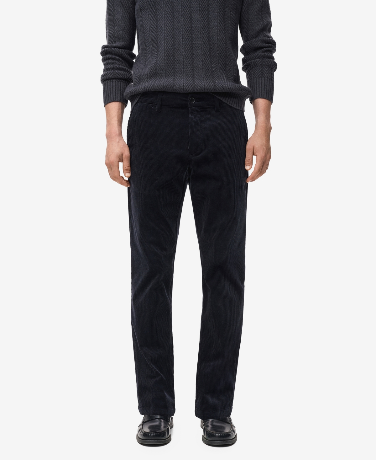 Click here for Mango Mens Corduroy Slim-Fit Pants - Navy prices